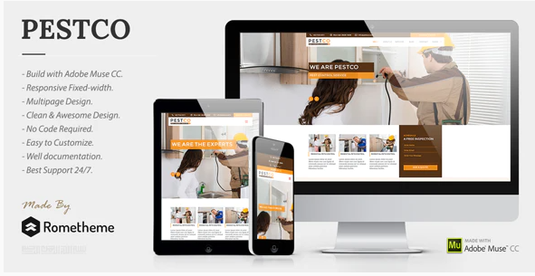 Pestco - Pest Control Services Muse Templates - Download now