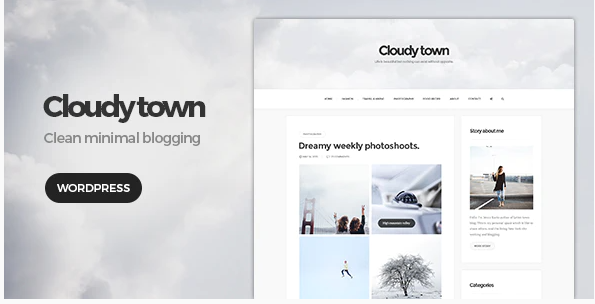 Cloudy Town - Clean Minimal Blog Theme - Download now