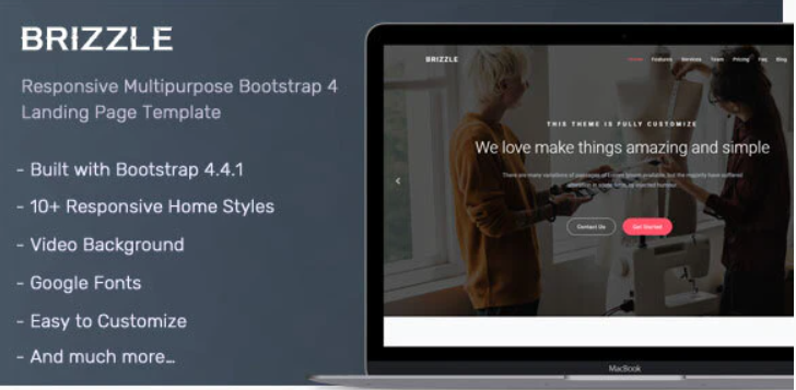 Brizzle - Landing Page Template - Download now