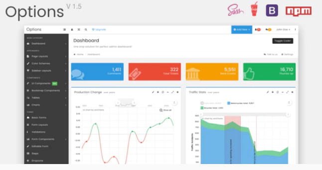 Options Admin - Responsive Web Application UI Kit - Download now