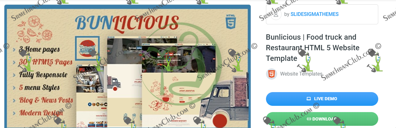 Download Bunlicious | Food truck and Restaurant HTML 5 Website Template 1.0 - huge ...