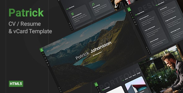 Download Patrick - Resume CV vCard HTML Template