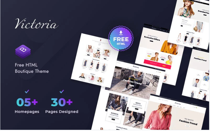 Download Free Victoria HTML Template Website for Online Fashion Store