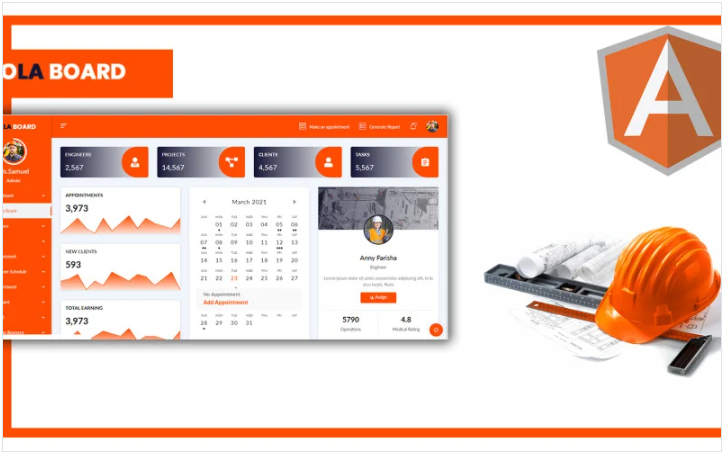 Download Toola Board - Engineering Dashboard Angular Website template