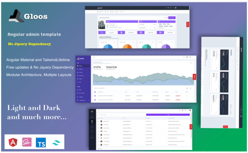 Download Gloos - Angular 12+ Admin Template