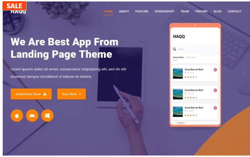 Download Al-Haqq - App Landing Page Template