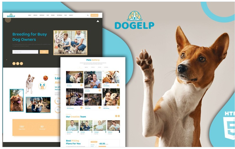 Download Dogelp Animal Dog Shelter Landing Page Website Template