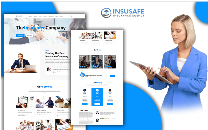 Download Insusafe Insurance Package Landing Page HTML5 Template