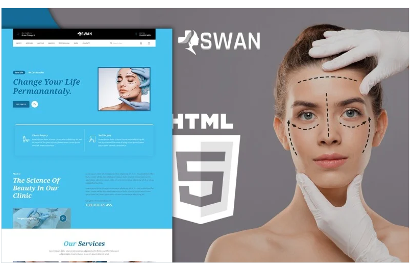 Download Swan Plastic Surgery Clinic Landing Page Template