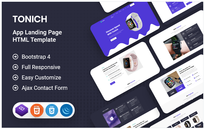 Download Tonich - App & Product Landing Page HTML Template