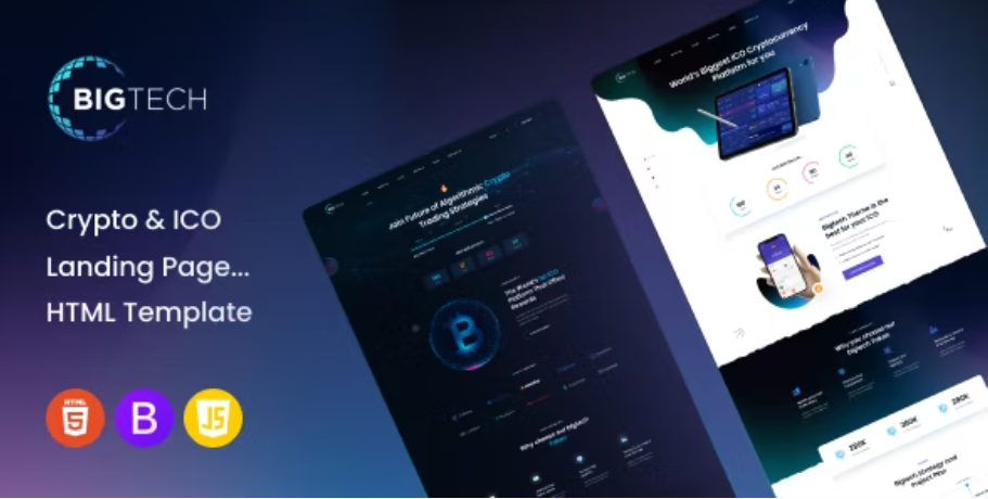 Bigtech - ICO & Crypto Landing Page Template download