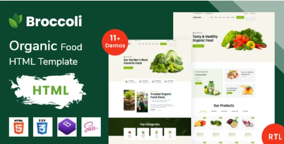 Broccoli - Organic Food Bootstrap HTML Template download