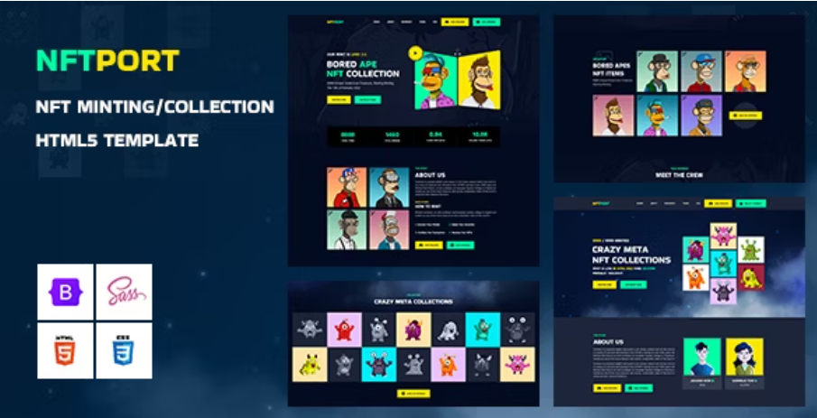NFT Minting/Collection Landing Page HTML5 Template download