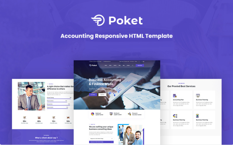 Poket – Accounting Responsive Website Template download