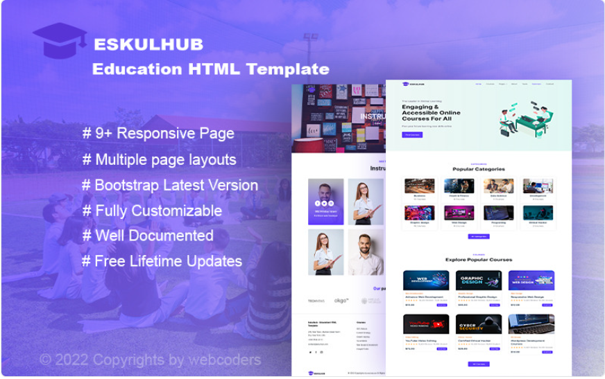 Eskulhub - Education HTML5 Website template Website Template download