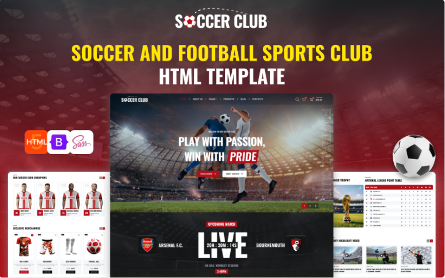 Soccer Club: Premium Football Sports HTML Template for Dynamic Teams ...