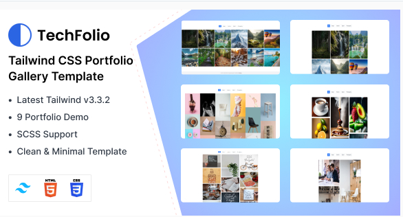 TechFolio - HTML & Tailwind CSS Portfolio Template
