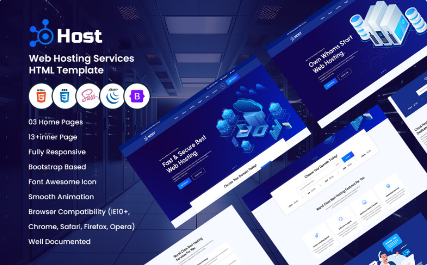 Host - Web Hosting Services HTML Template Website Template