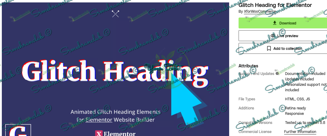 Download Glitch Heading for Elementor