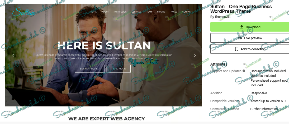 Sultan - One Page Business WordPress Theme