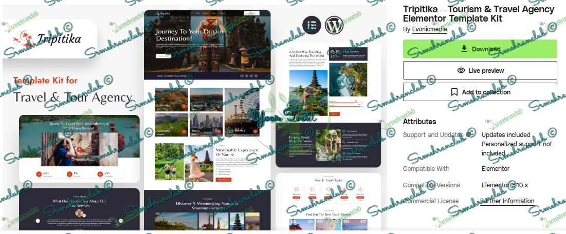 Tripitika – Tourism & Travel Agency Elementor Template Kit