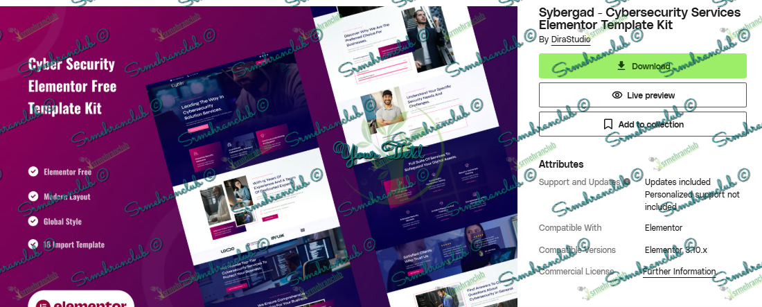 Sybergad - Cybersecurity Services Elementor Template Kit