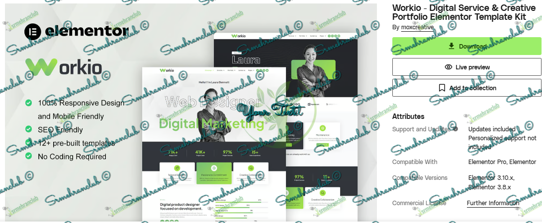 Workio - Digital Service & Creative Portfolio Elementor Template Kit