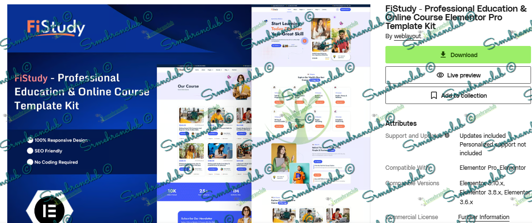 FiStudy - Professional Education & Online Course Elementor Pro Template Kit