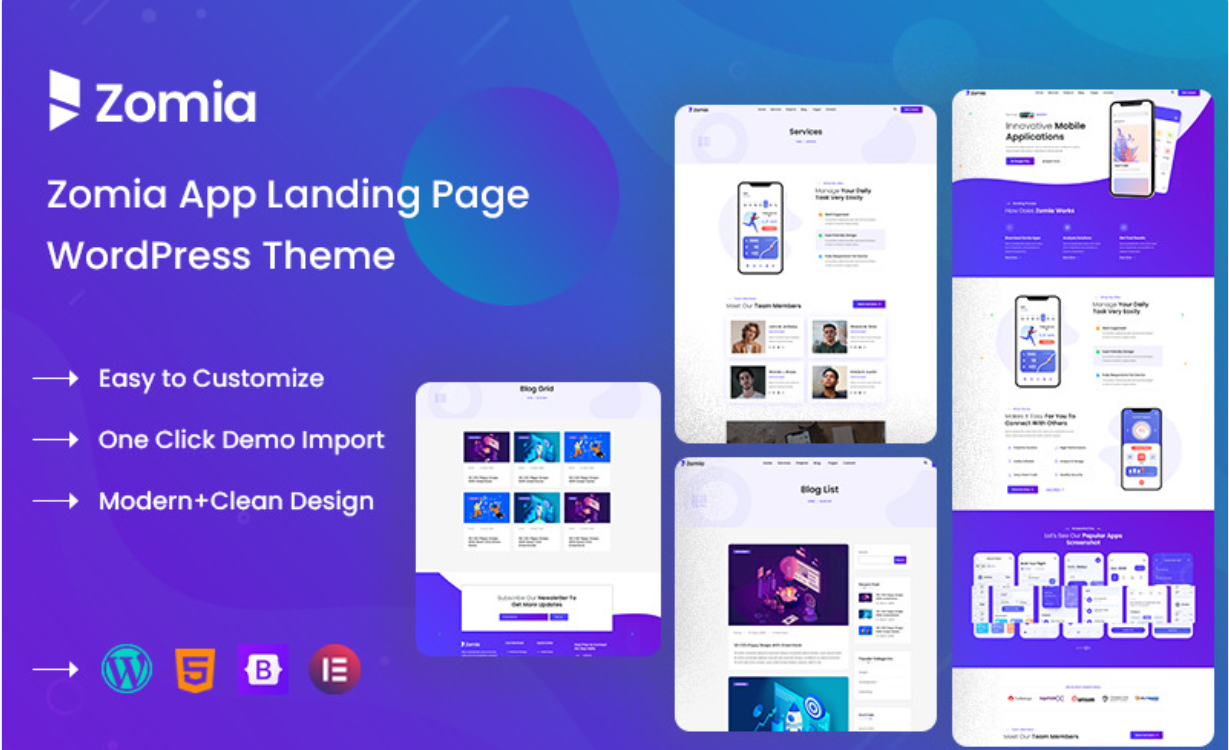 Zomia SaaS GPL Theme Free Download – App Landing WP