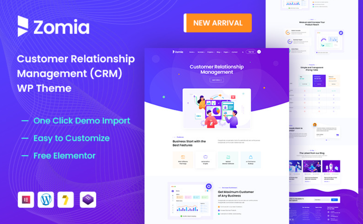 Zomia CRM GPL Theme Free Download – Elementor WordPress