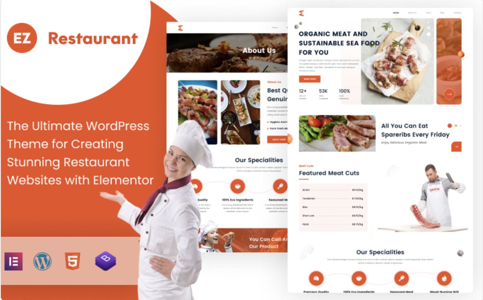 EZ Restaurant WordPress Theme Free Download 100% Original
