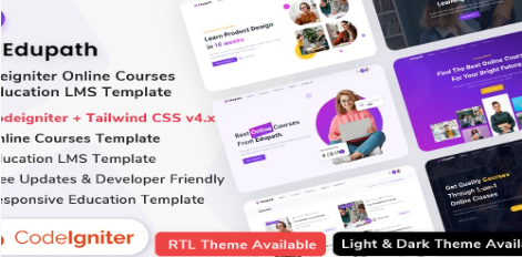 Edupath CodeIgniter LMS Template Free Download – 100% GPL