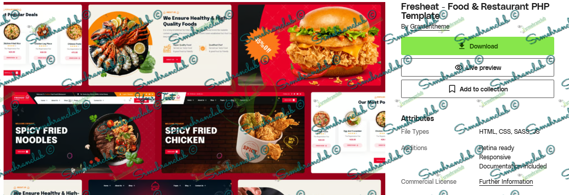 Fresheat PHP Template – Food & Restaurant Website Free Download