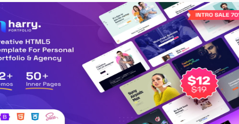 Harry HTML Template – Creative Personal Portfolio Free Download