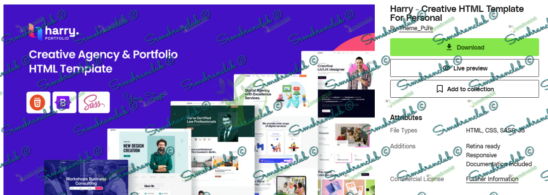 Harry HTML Template – Creative Personal Portfolio Free Download