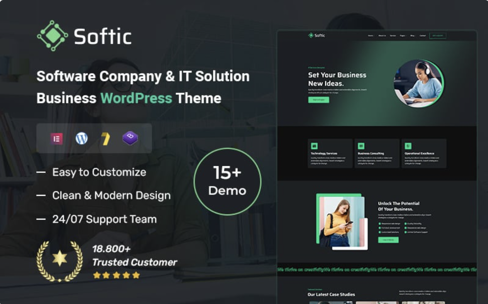 Softic WordPress Theme free download – Software & IT Solution
