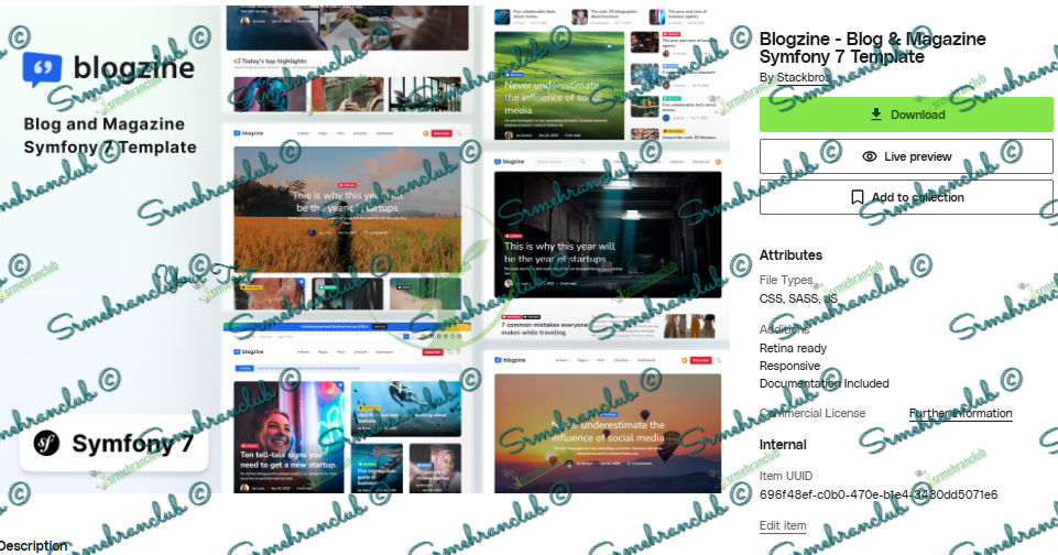 Blogzine Symfony 7 Blog & Magazine Template Free Download