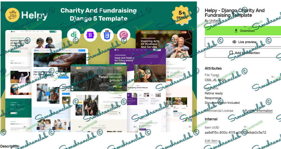 Helpy Django Charity Template Free Download GPL