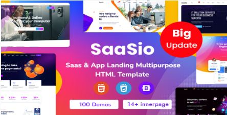 SaasoX HTML Template – SaaS App Startup Landing Free Download