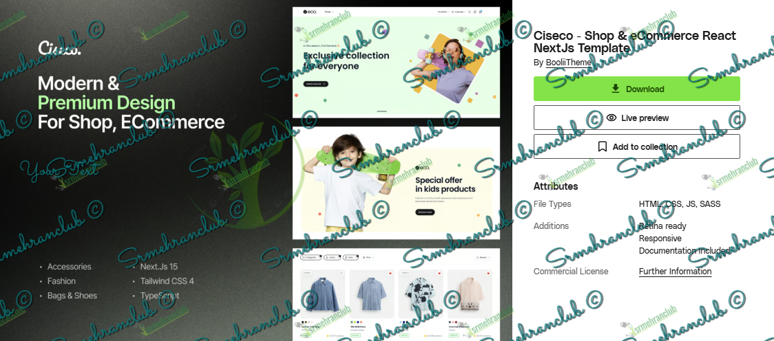 Ciseco Shop & eCommerce React NextJs Template Free Download