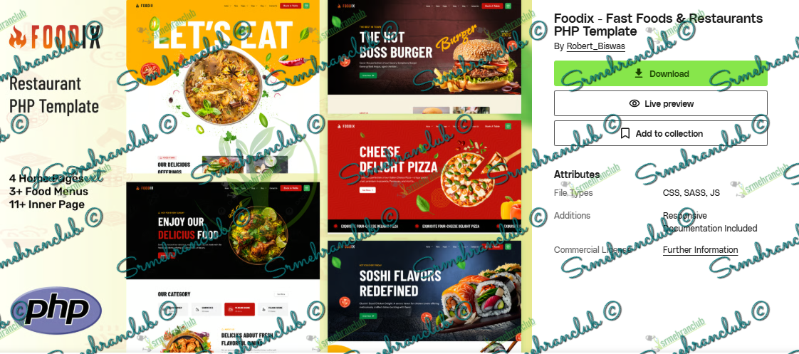 Foodix Fast Foods & Restaurants PHP Template Free Download