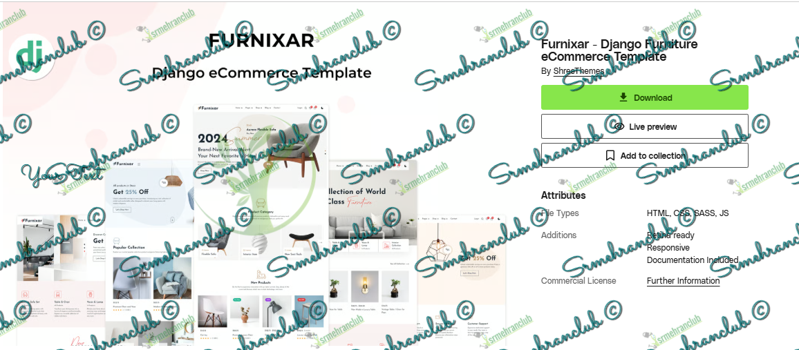 Furnixar Django Furniture eCommerce Template Free Download