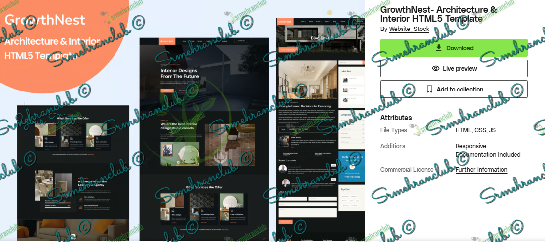 GrowthNest Architecture & Interior HTML5 Template Free Download
