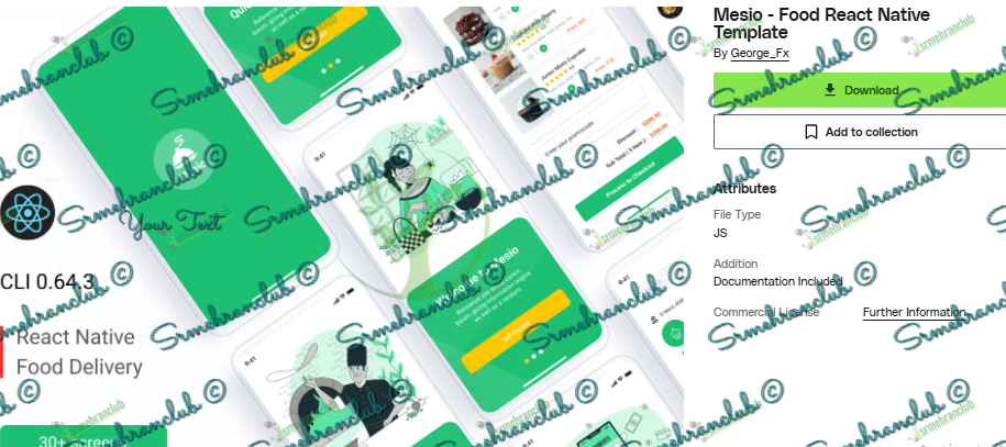 Mesio Food React Native Template Free Download GPL