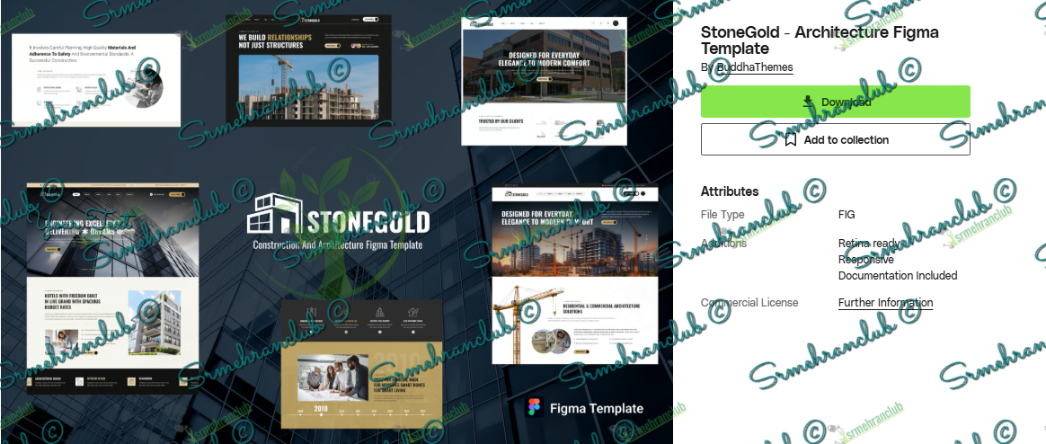 StoneGold Architecture Figma Template Free Download