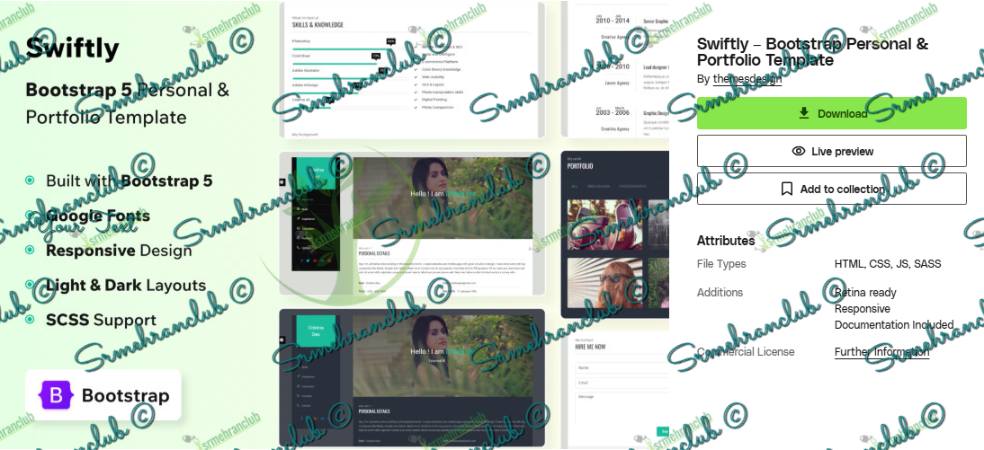 Swiftly Bootstrap Personal & Portfolio Template Free Download