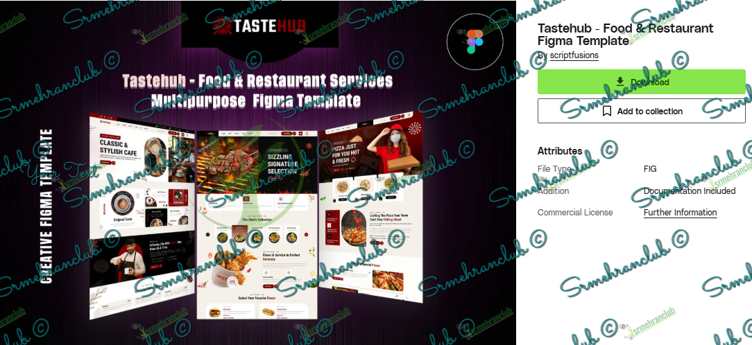 Tastehub Food & Restaurant Figma Template Free Download