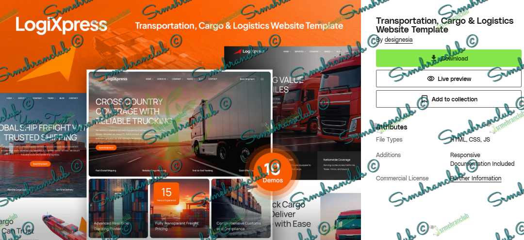 Transportation Cargo Logistics Website Template Free Download