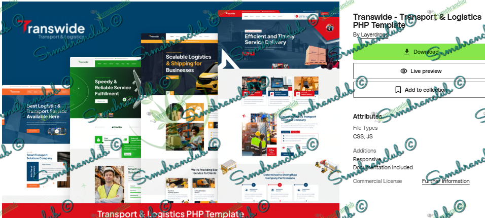 Transwide Transport & Logistics PHP Template Free Download