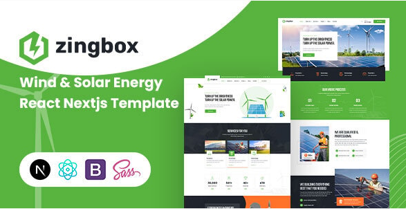 Zingbox Wind & Solar Energy React Nextjs Template Free Download